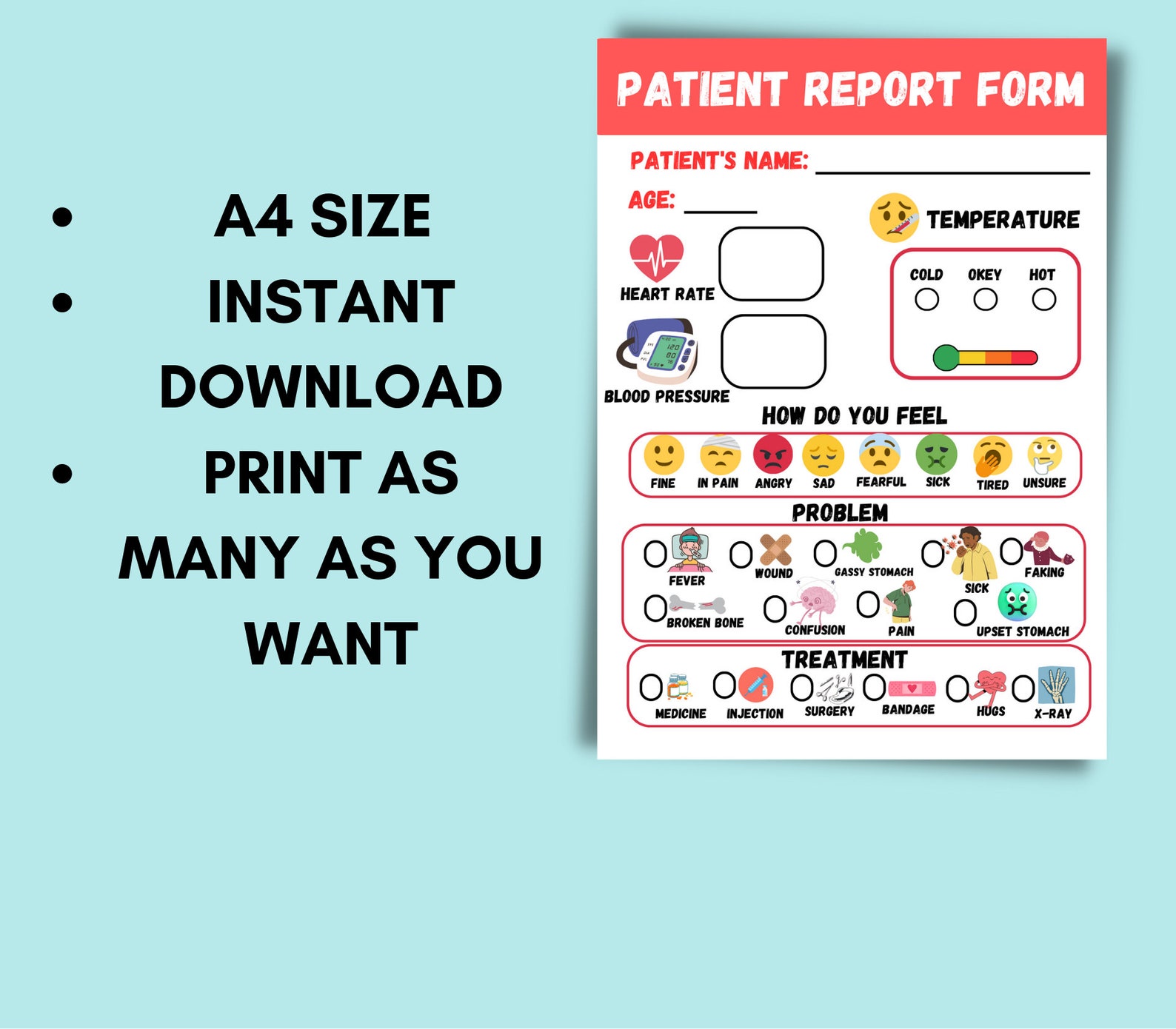 Doctors and Nurses Pretend Play, Printable for Kids, Doctor Forms, Kids ...