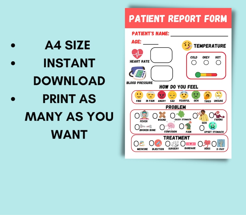 Doctors and Nurses Pretend Play, Printable for Kids, Doctor Forms, Kids ...