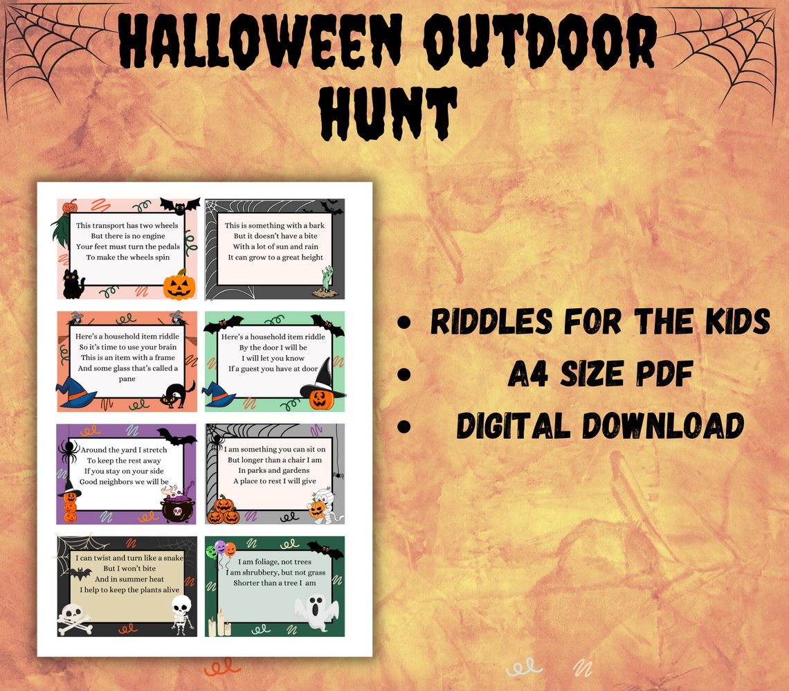Halloween Treasure Hunt for Kids, Outdoor Halloween Scavenger Hunt ...