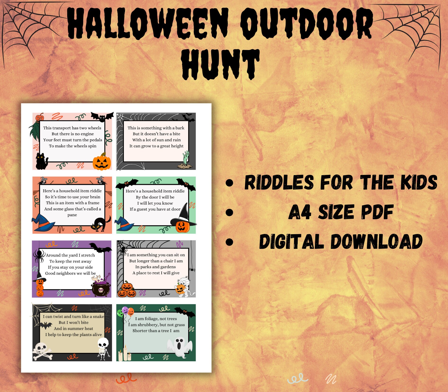 Halloween Treasure Hunt for Kids, Outdoor Halloween Scavenger Hunt ...