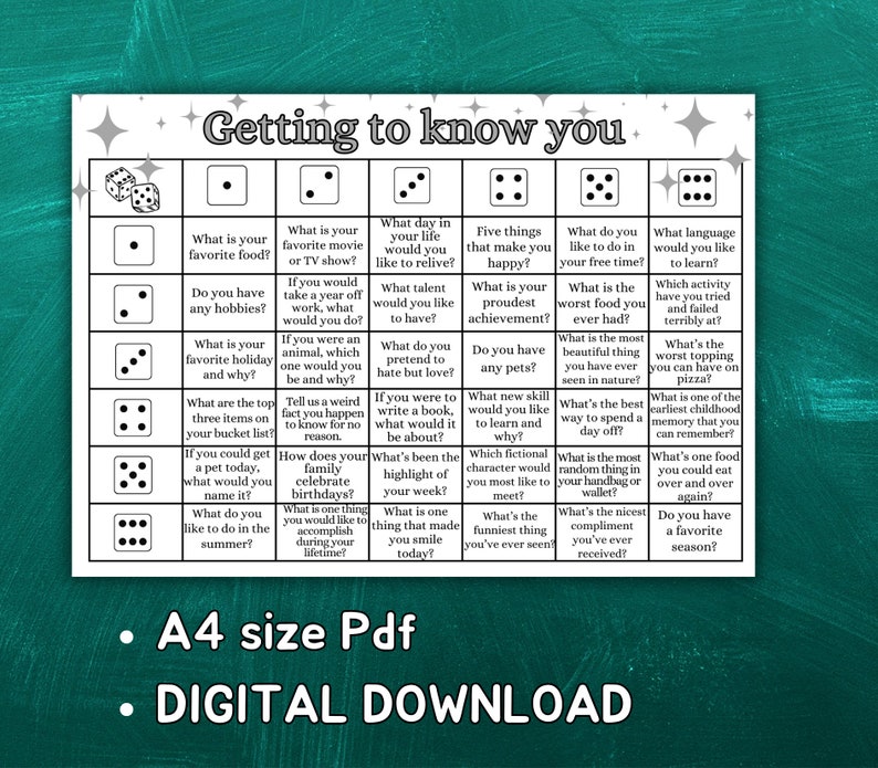 Dicebreaker Roll and Tell Game, Back to School, Icebreaker Activity for ...