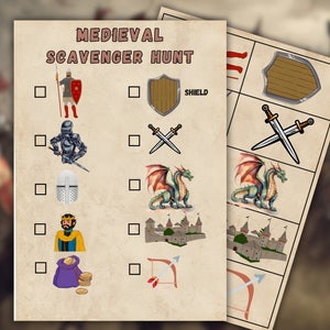 Medieval Treasure Hunt, Kids Birthday Party Games, Knight Scavenger ...