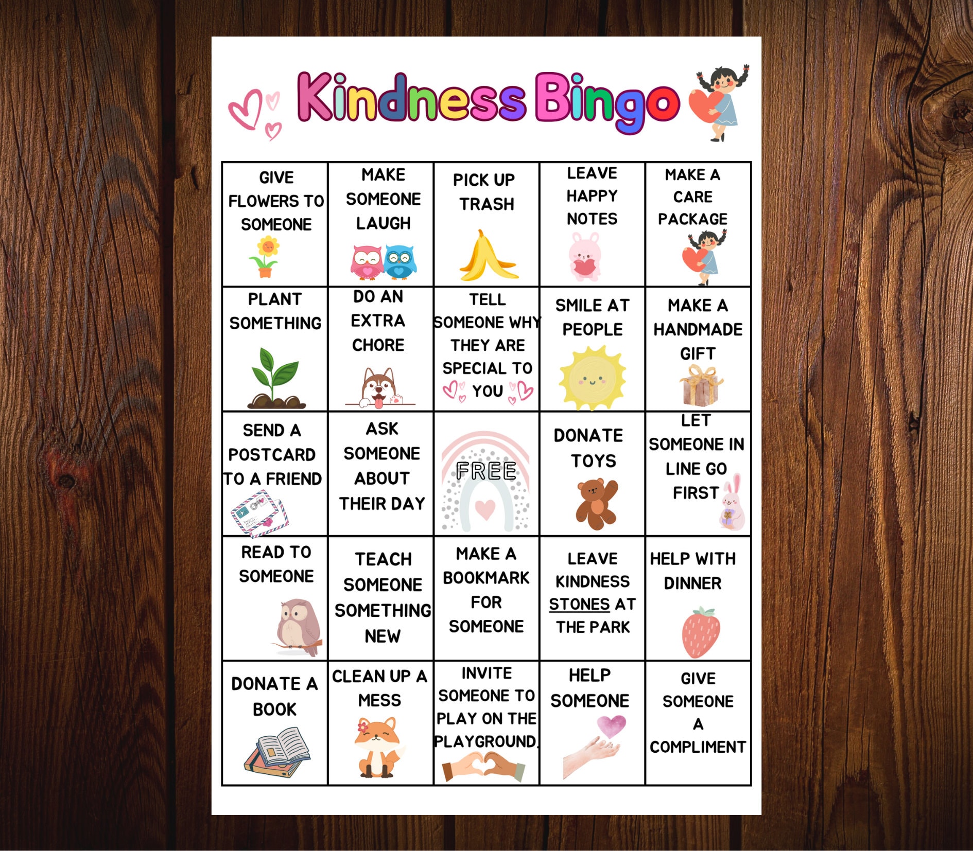 Acts of Kindness Bingo, Kindness Activities for Kids, Random Acts of ...