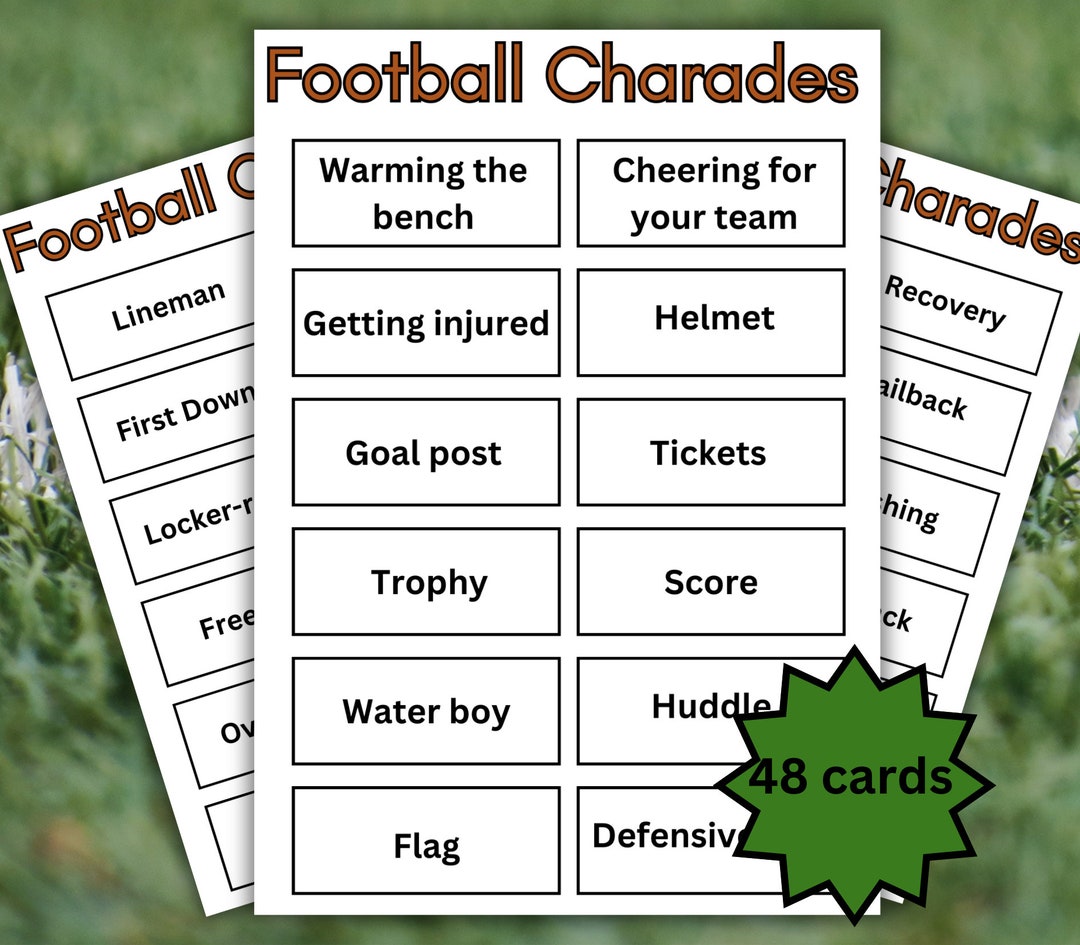 Football Pictionary Game, Football Party Games, Printable Football ...