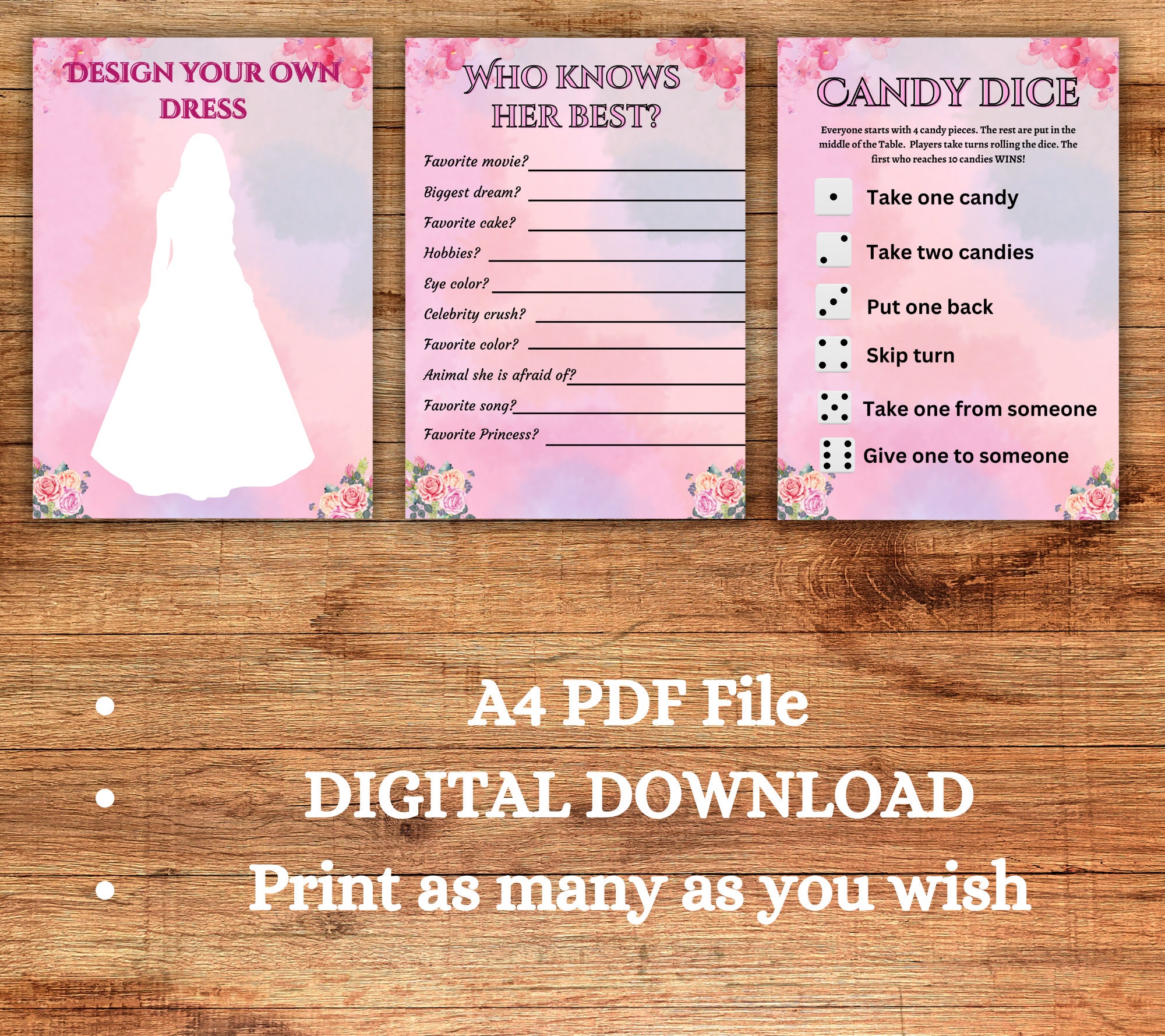 Princess Party Games, Princess Game Bundle, Fun Party Game for Tween ...