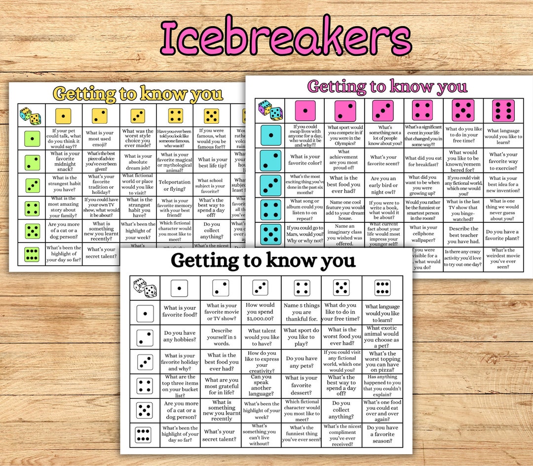 Dicebreaker Roll and Tell Game, Back to School, Icebreaker Activity for ...