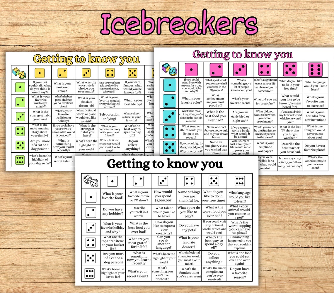 Dicebreaker Roll and Tell Game, Back to School, Icebreaker Activity for ...