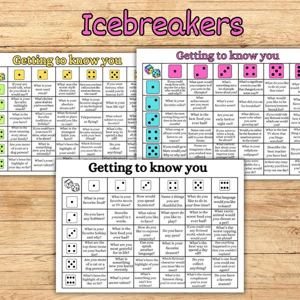 Dicebreaker Roll and Tell Game, Back to School, Icebreaker Activity for ...