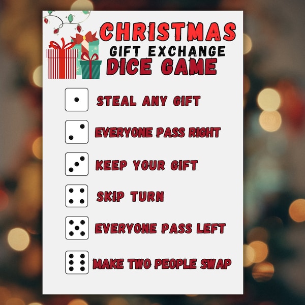 Secret Santa Dice Game - Etsy
