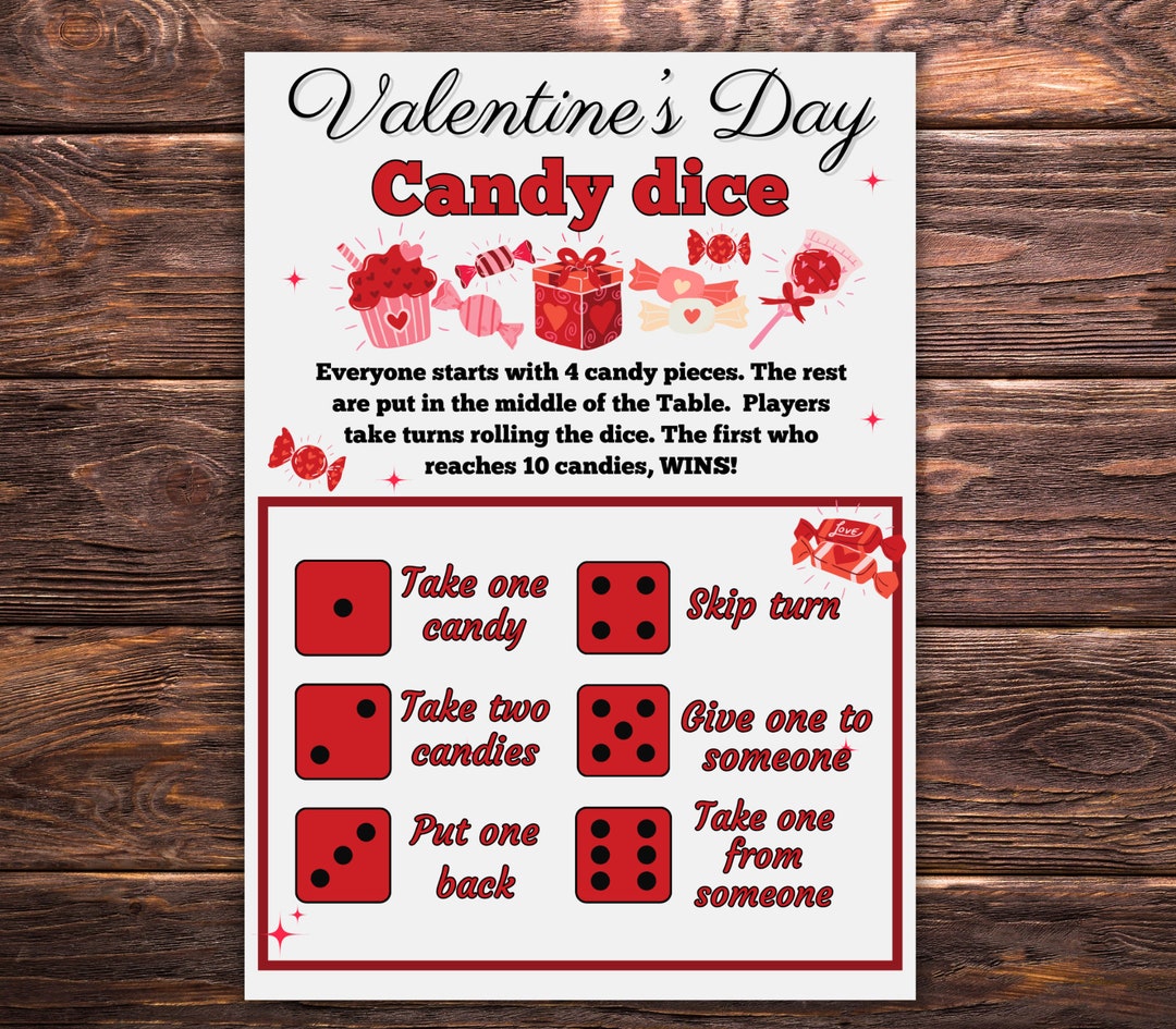 Valentine Gift Exchange Dice Game, Roll the Dice Galentine Gift ...