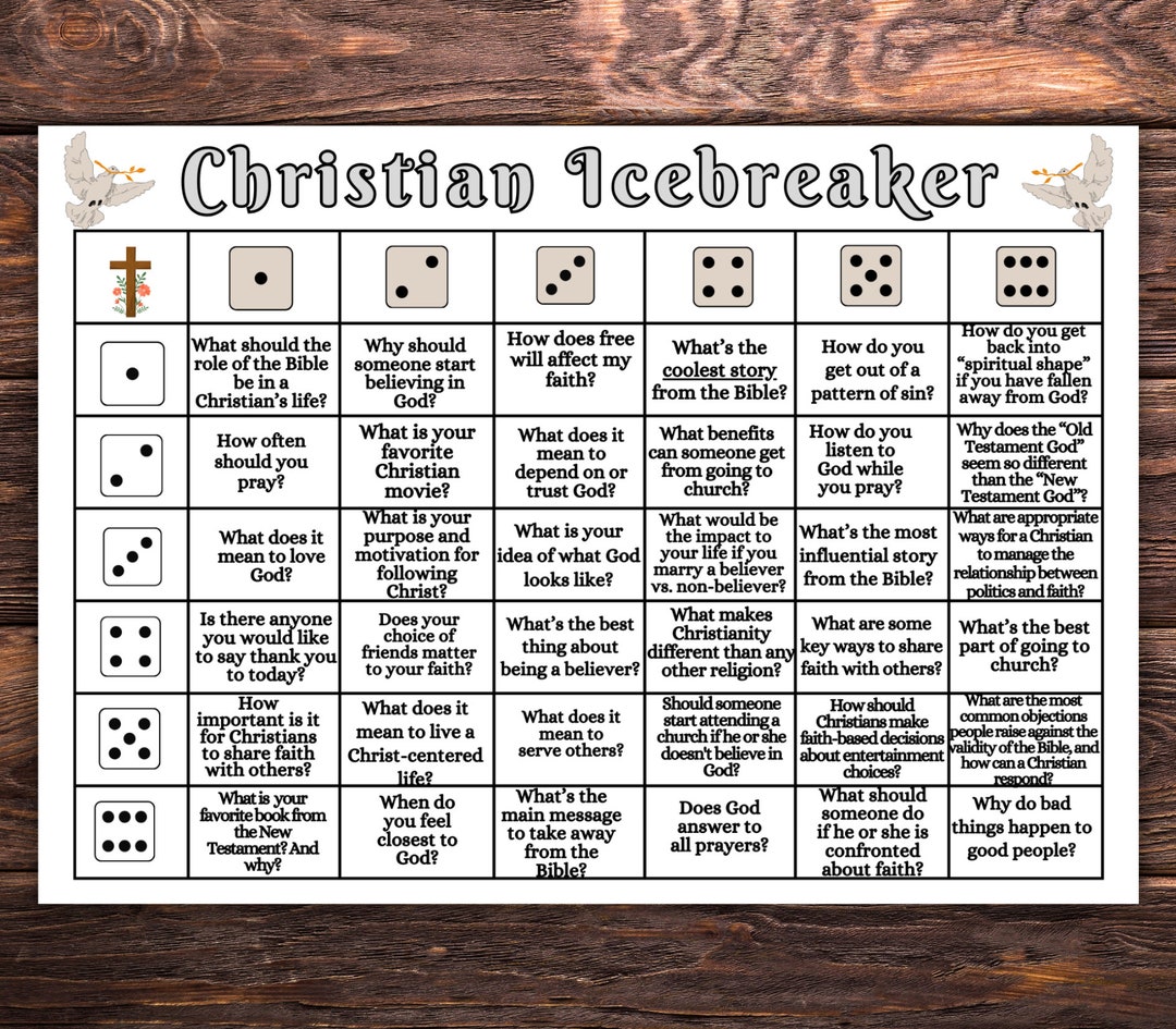 Dicebreaker Roll and Tell Game, Christian Icebreaker Activity for All ...
