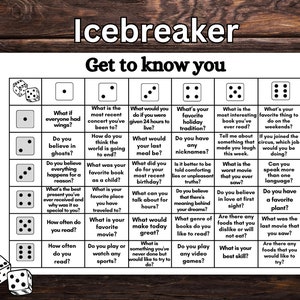 Dicebreaker Get to Know You Game, Icebreaker Activity, Icebreaker ...