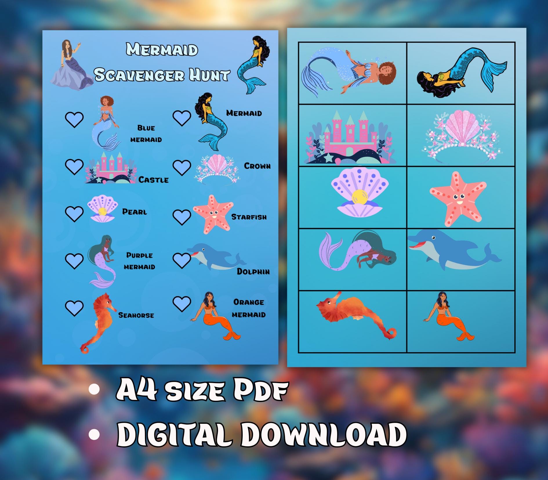 Mermaid Themed Treasure Hunt | Child / Kids Birthday Party Games ...