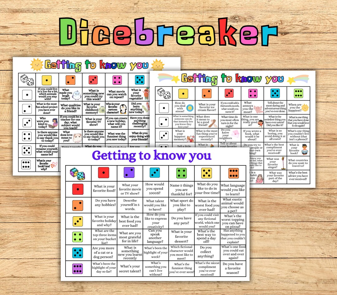Dicebreaker Roll and Tell Game, Back to School, Icebreaker Activity for ...