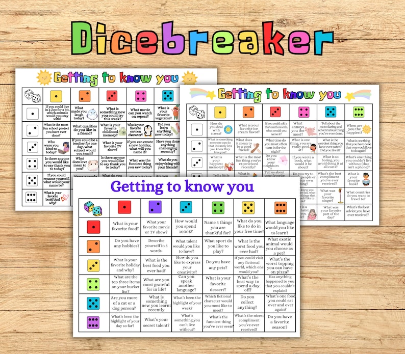 Dicebreaker Roll and Tell Game, Back to School, Icebreaker Activity for ...