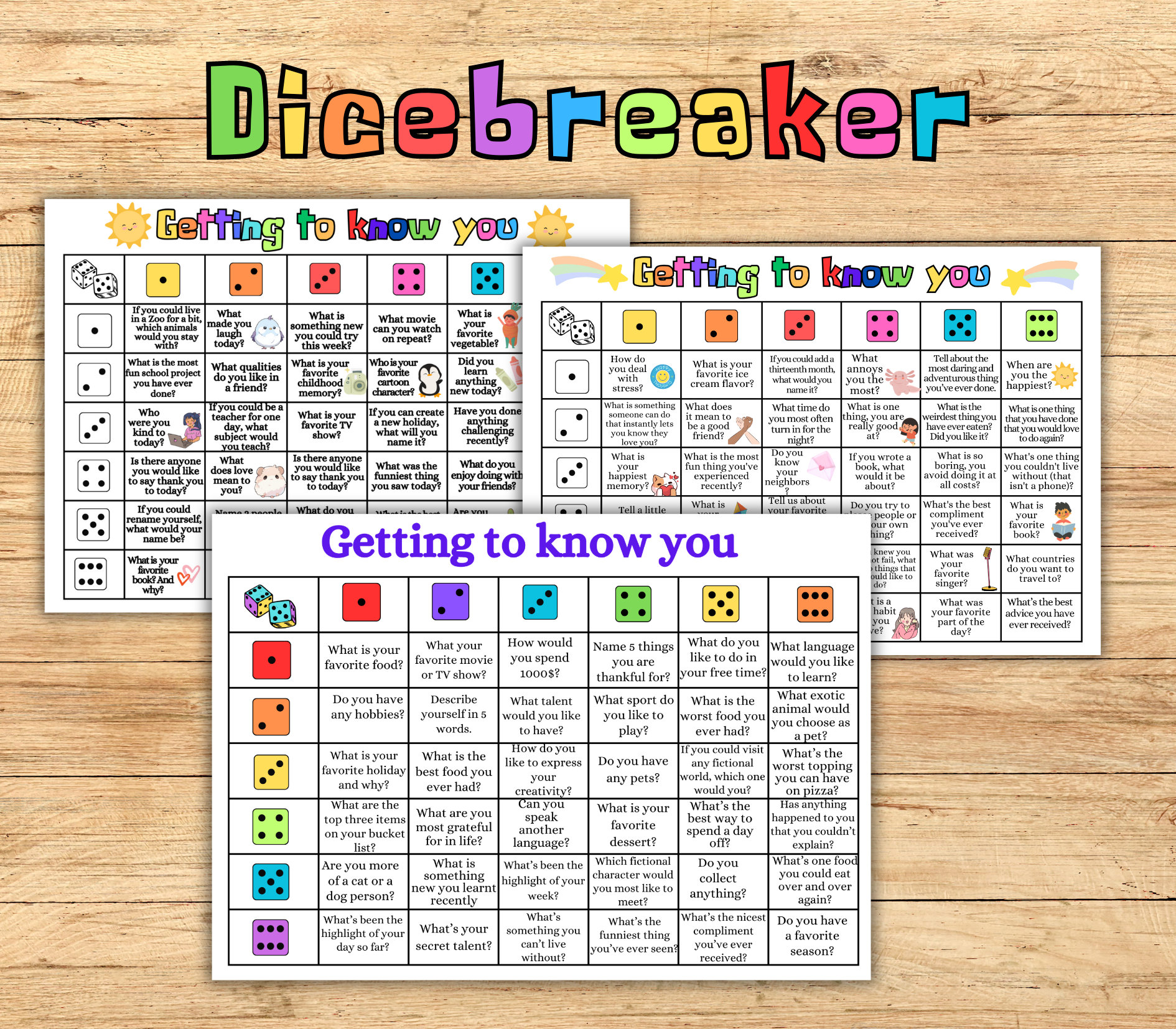 Dicebreaker Roll and Tell Game, Back to School, Icebreaker Activity for ...