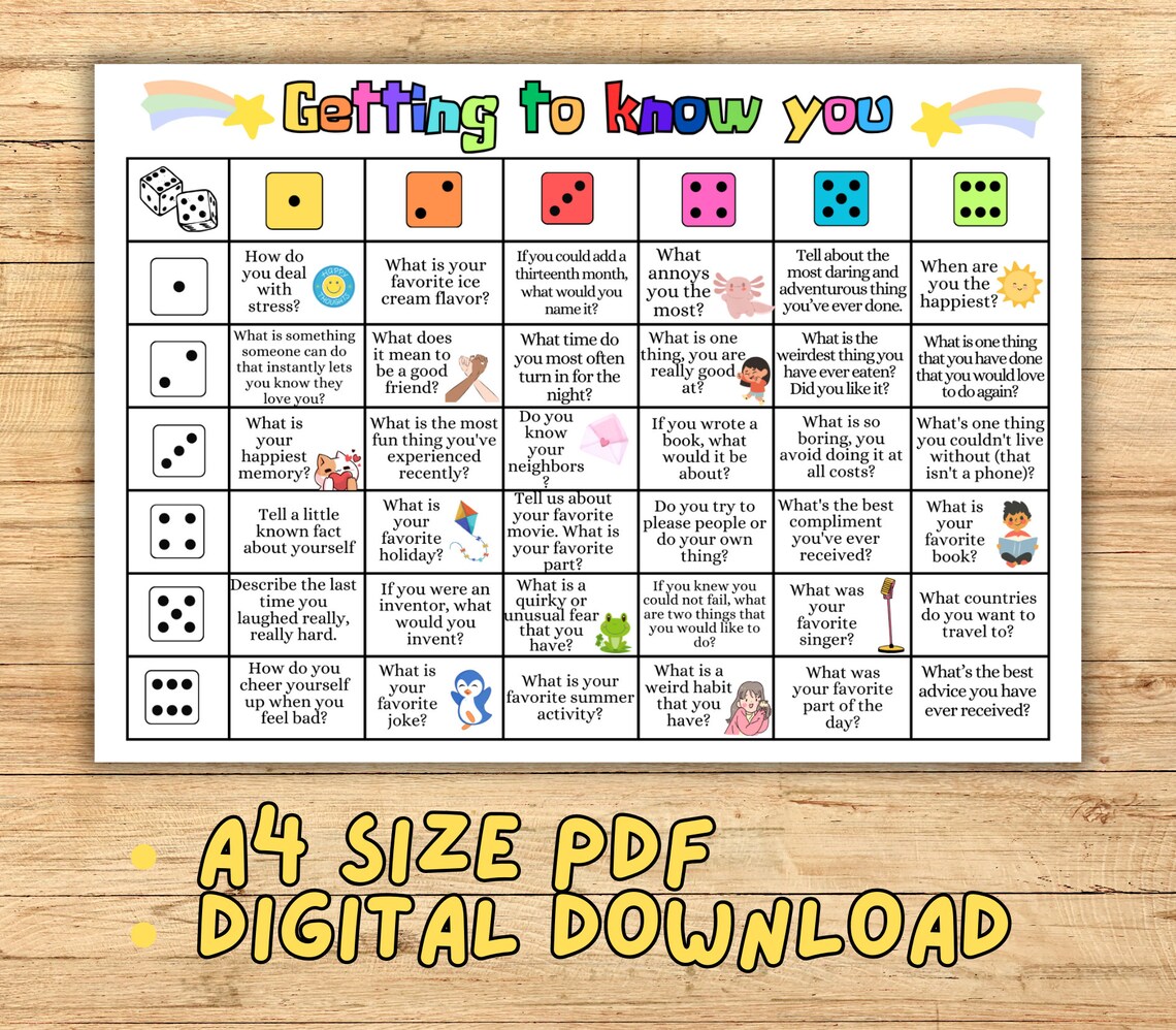 Dicebreaker Roll and Tell Game, Back to School, Icebreaker Activity for ...