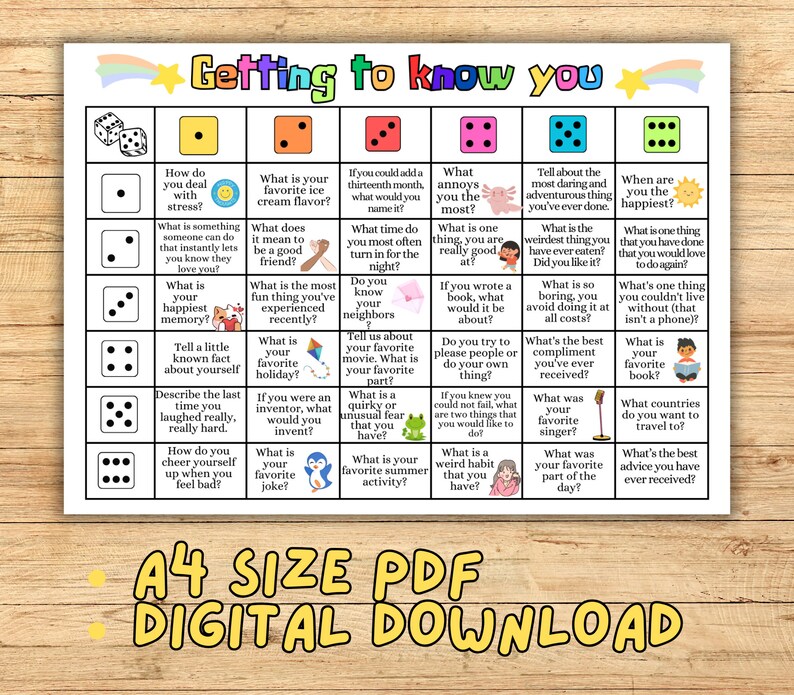 Dicebreaker Roll and Tell Game, Back to School, Icebreaker Activity for ...