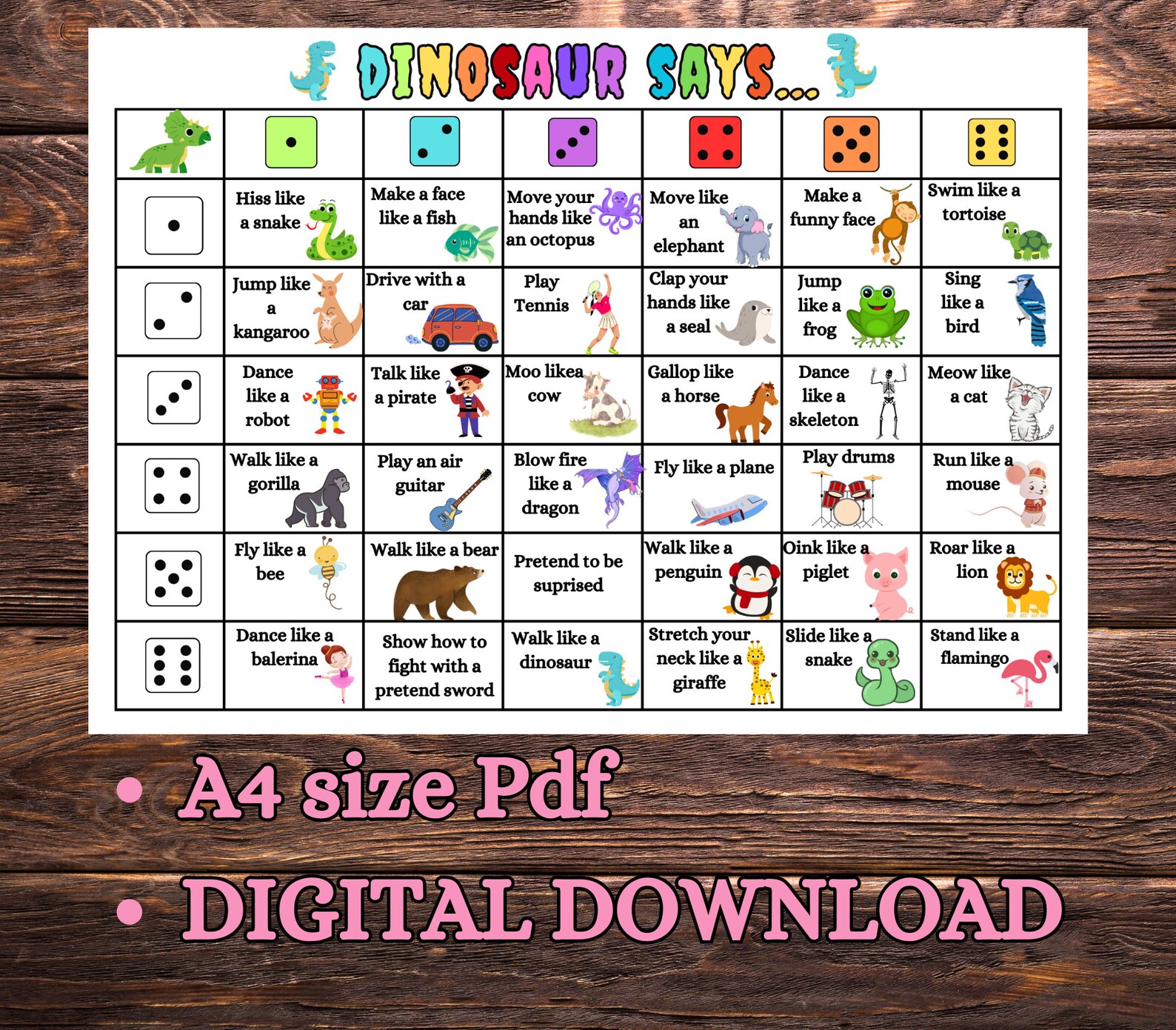 Simon Says Game, Movement Activity, Brain Break, Icebreaker for Kid ...