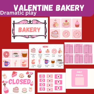 Valentine's Day Pretend Play Kit, Bakery Dramatic Play, Bakery Pretend ...
