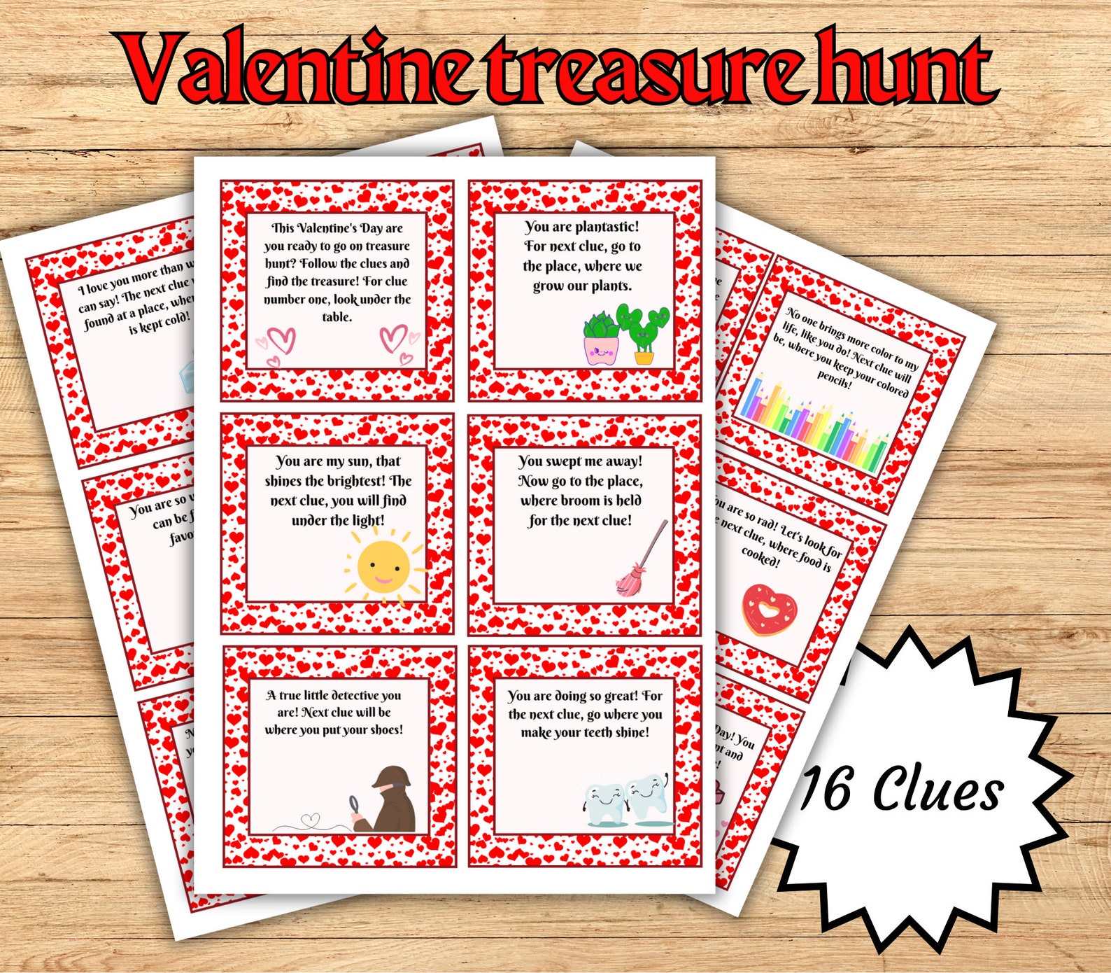 Valentines Day Scavenger Hunt for Kids, Valentine's Day Treasure Hunt ...