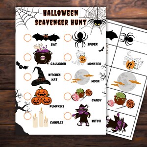 Halloween Scavenger Hunt, Fall Scavenger Hunt, Printable for Kids ...