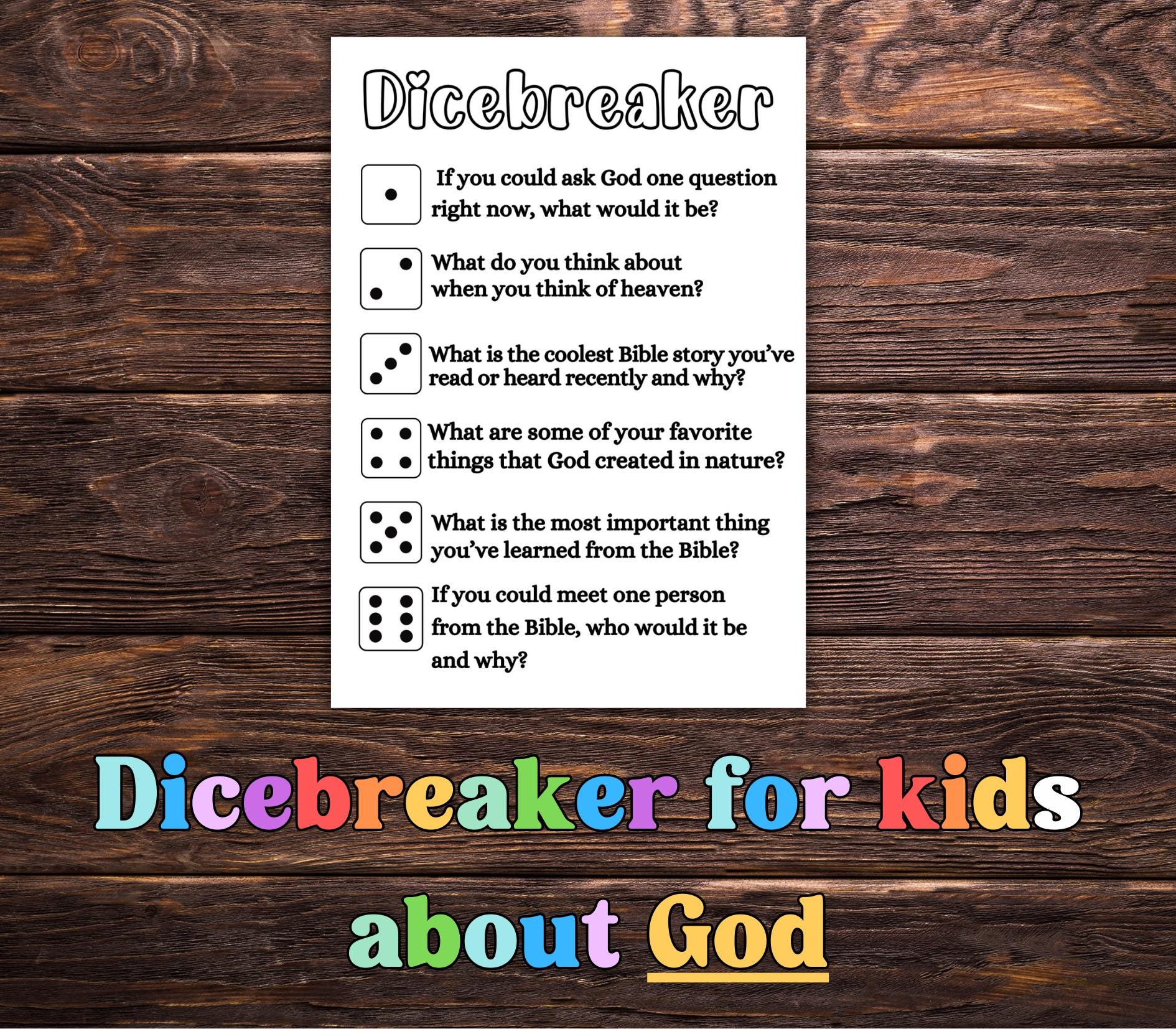 Icebreaker Game, Christian Dicebreaker for Kids, Sunday School Game ...