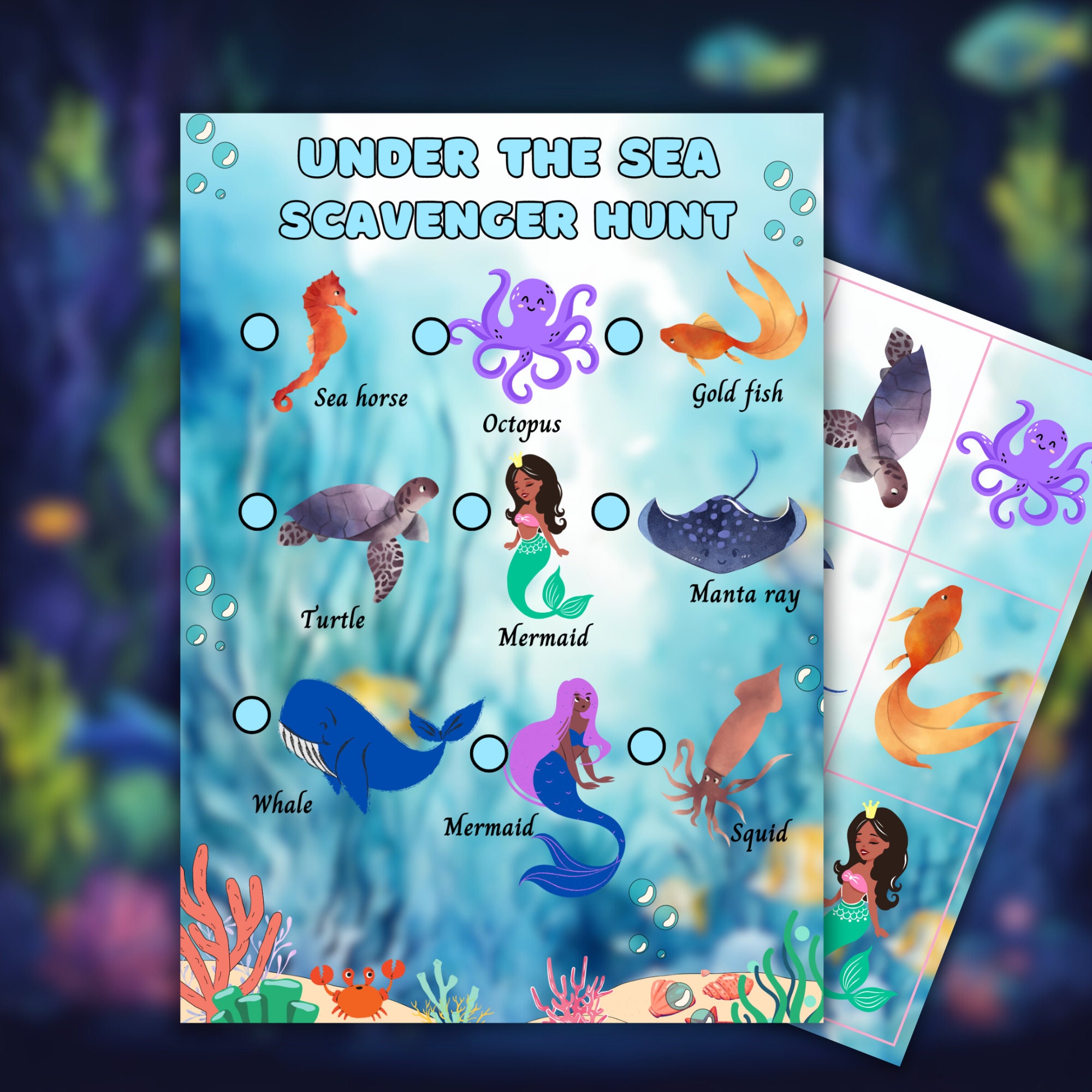 Under the Sea Themed Treasure Hunt, Kids Birthday Party Games ...