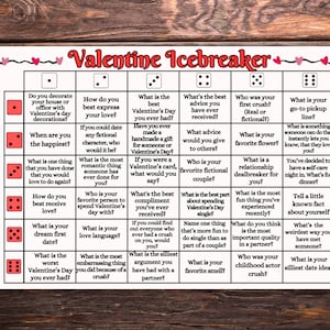 Valentine Conversation Starter, Valentine Icebreaker Activity ...