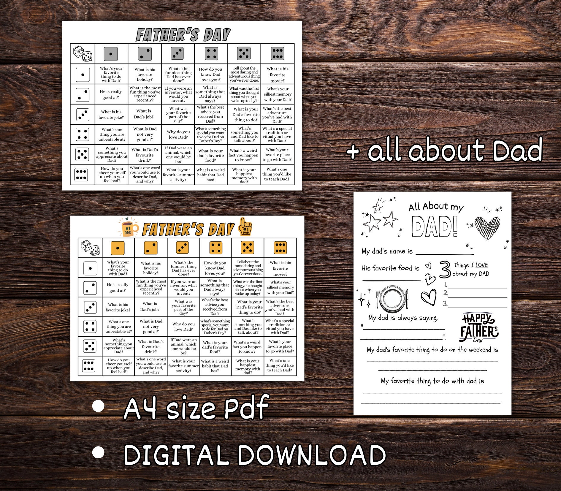 Father's Day Questionnaire, All About My Dad, Dad Questionnaire, Father ...