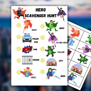 Hero Treasure Hunt, Kids Birthday Party Games, Scavenger Hunt, Hero ...
