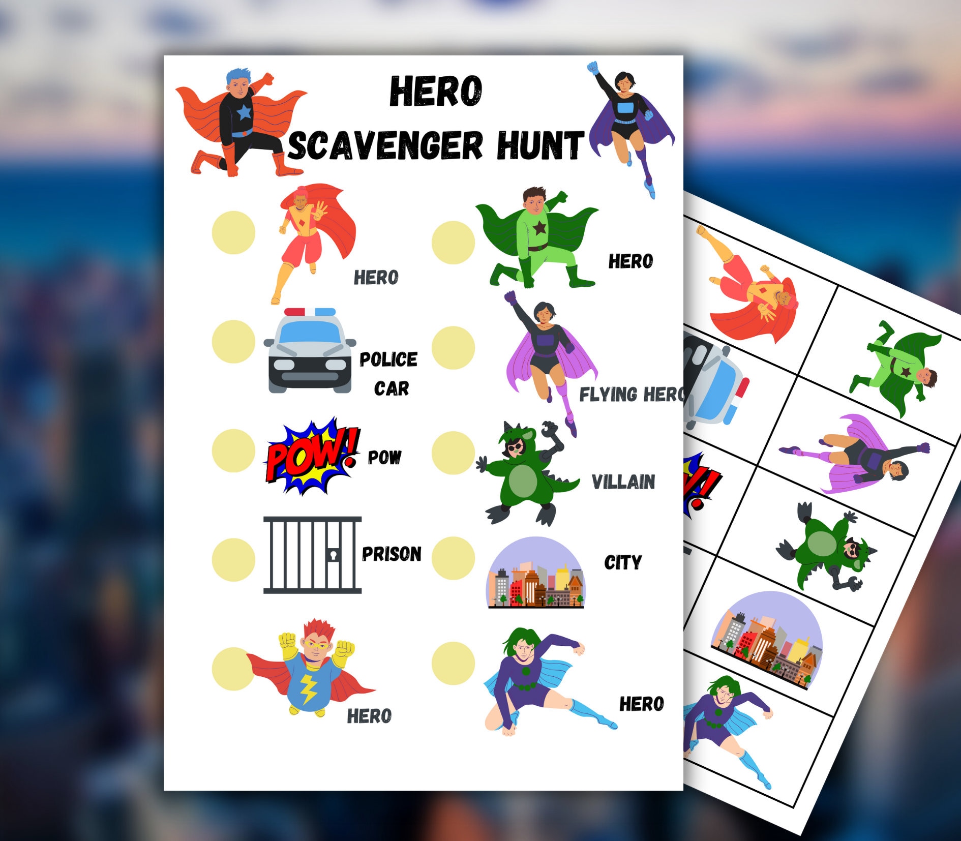 Hero Treasure Hunt, Kids Birthday Party Games, Scavenger Hunt, Hero ...