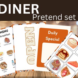 Printable Pretend Play Menus Printable, Kids Breakfast, Lunch, Dinner ...