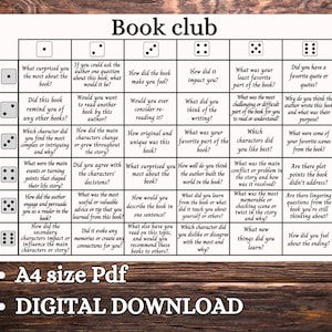 Book Club Discussion Questions Printable, Bookclub Cards, Discussion ...