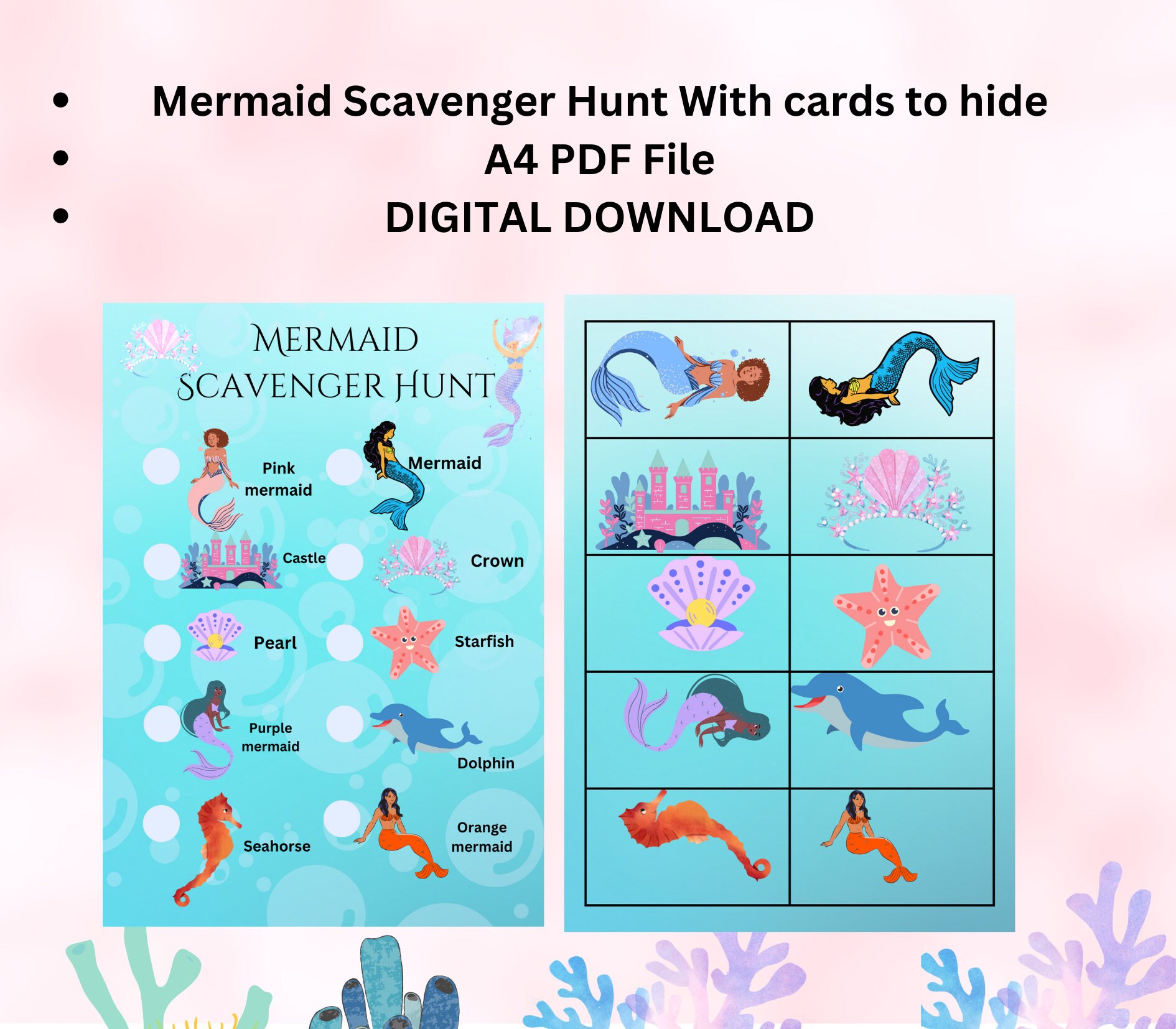 Mermaid Themed Treasure Hunt | Child / Kids Birthday Party Games ...