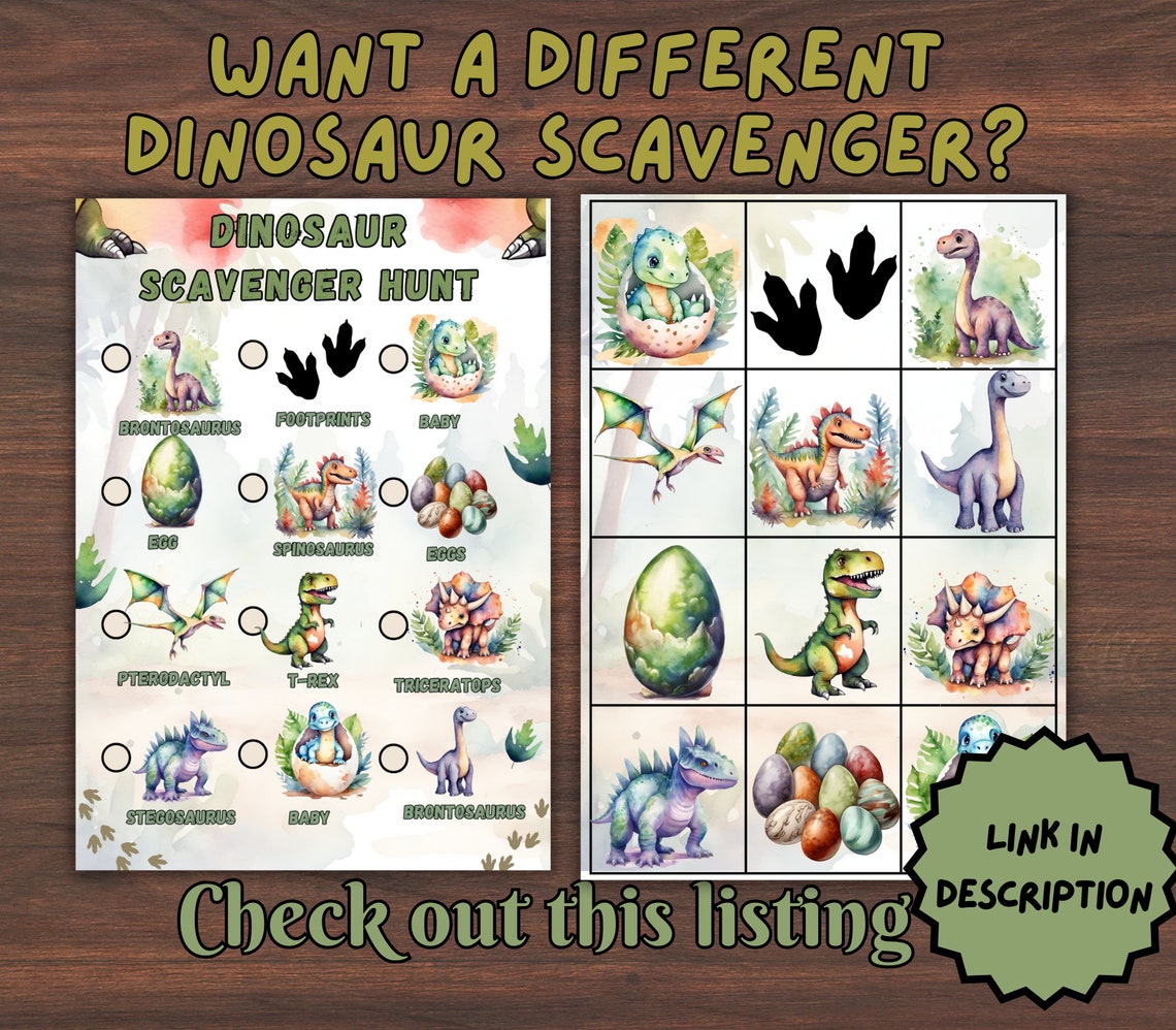 Dinosaur Treasure Hunt, Kids Birthday Party Games, Dinosaur Scavenger ...