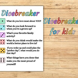 Dicebreaker Roll and Tell Game, Back to School, Icebreaker Activity for ...
