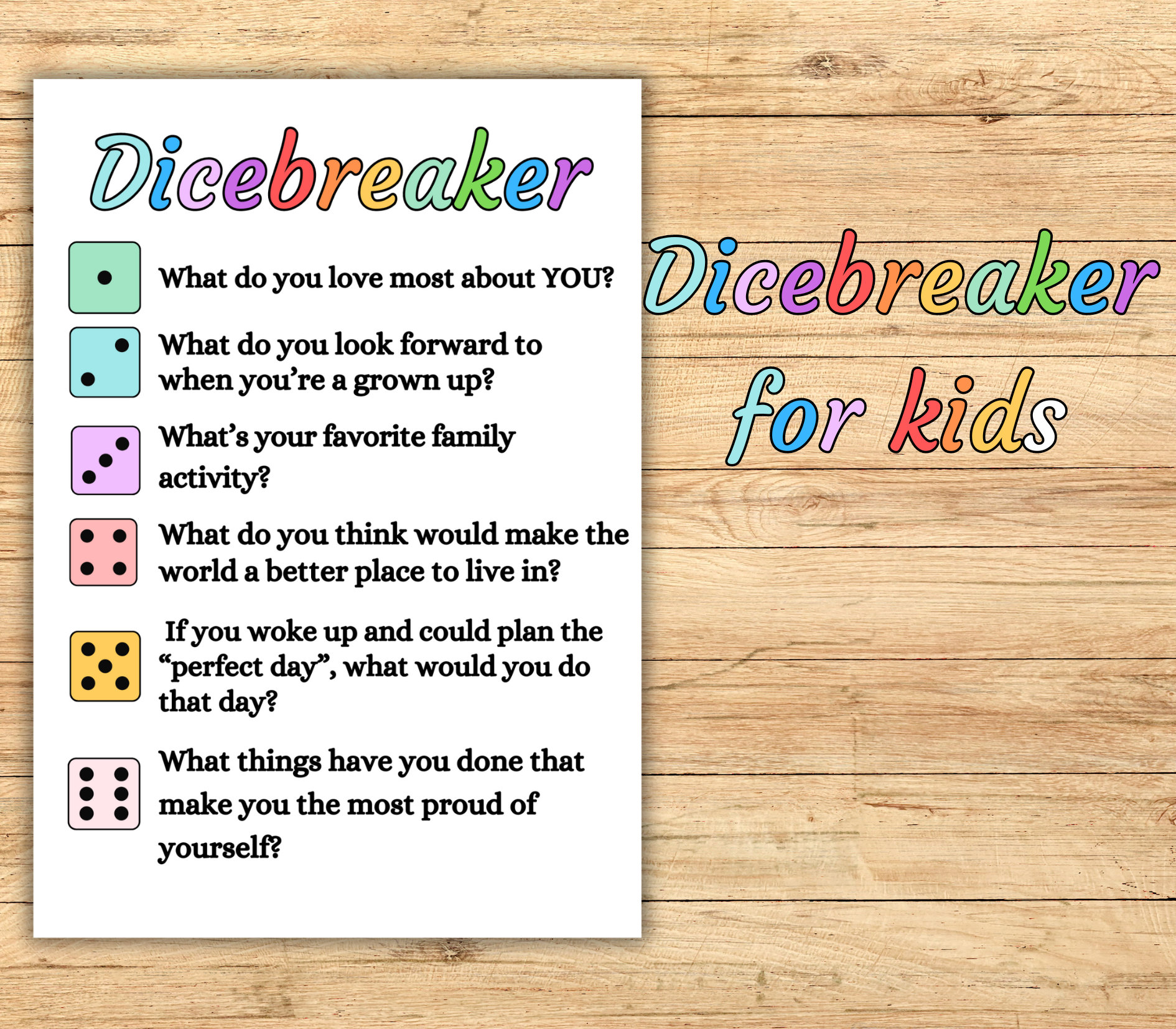 Dicebreaker Roll and Tell Game, Back to School, Icebreaker Activity for ...