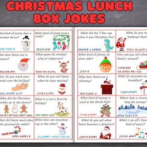 Christmas Lunch Box Jokes, Printable Lunch Box Notes for Kids, Funny ...