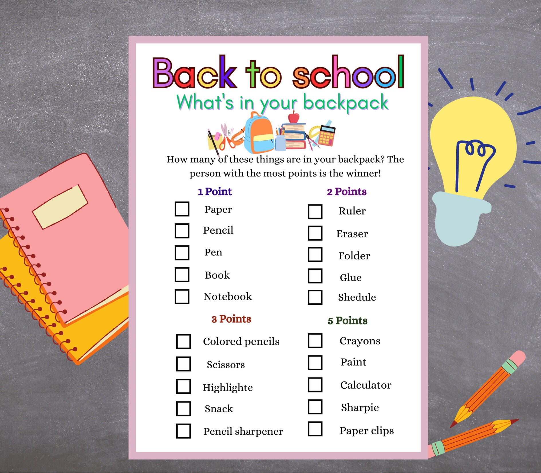 Whats in Your Backpack | Back to School Games | Classroom Games ...