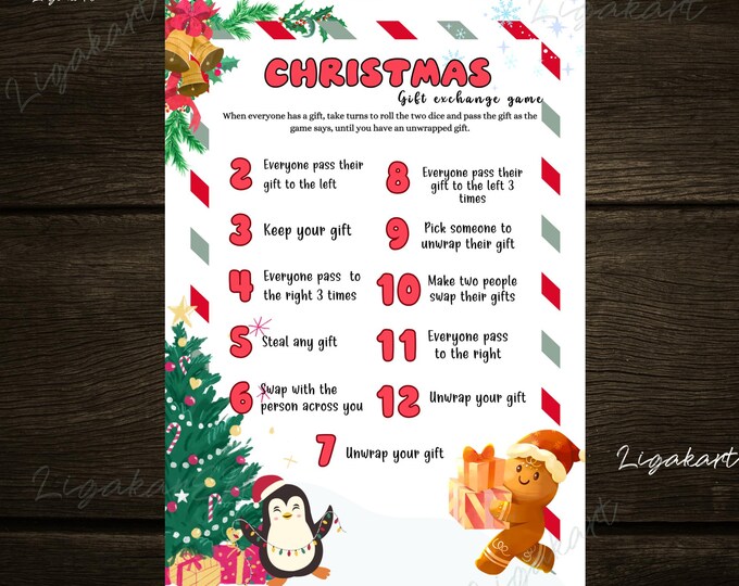 Christmas Gift Exchange Dice Game | Holiday Gift Exchange | Secret ...