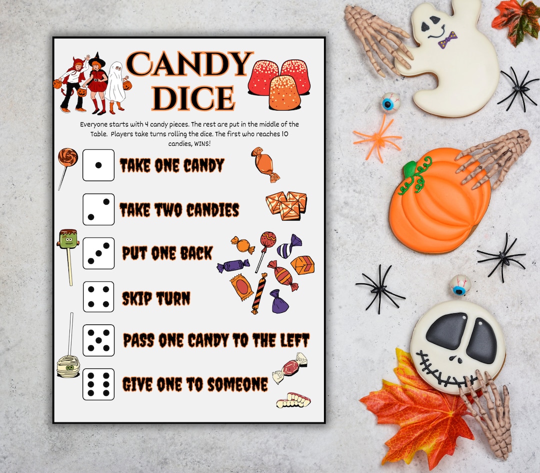 Halloween Candy Dice Game, Halloween Activity, Halloween Party Game ...