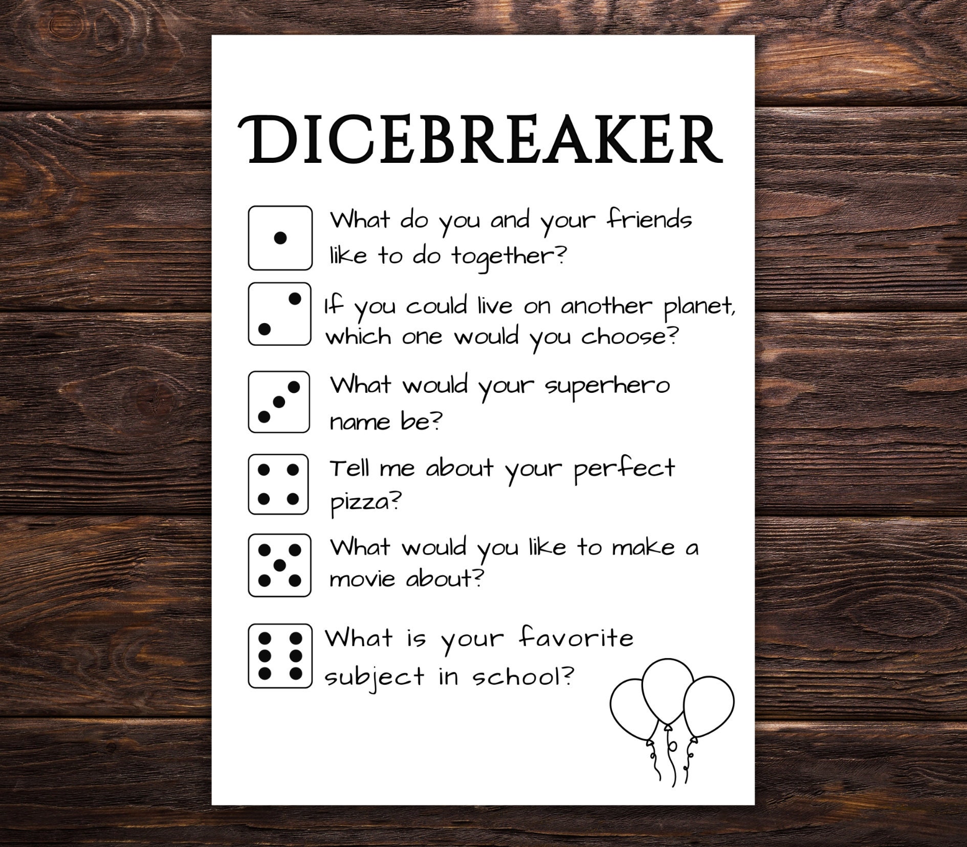Dicebreaker Roll and Tell Game, Back to School, Icebreaker Activity for ...
