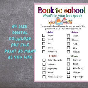 Whats in Your Backpack | Back to School Games | Classroom Games ...