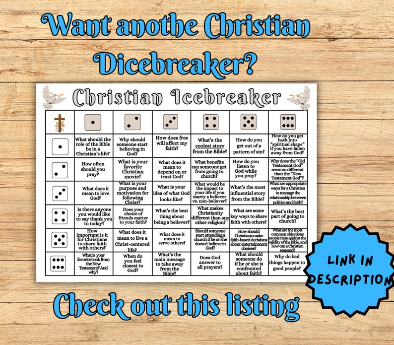 Dicebreaker Roll and Tell Game, Christian Icebreaker Activity for All ...
