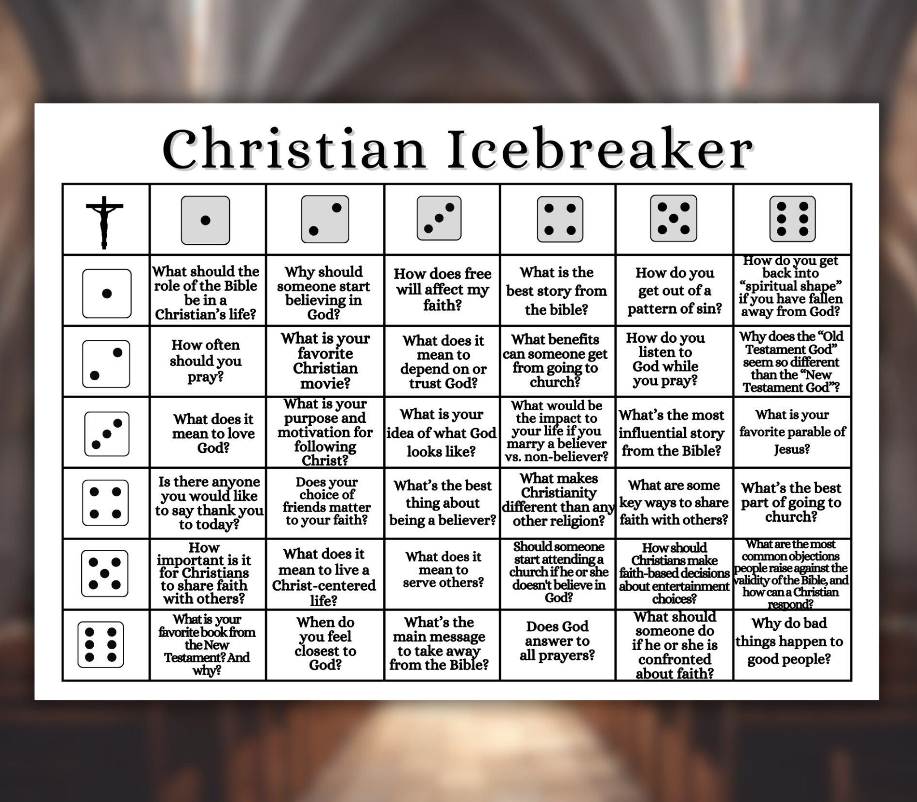 Bible Study Game, Christian Icebreaker Activity, Games for Youth Group ...