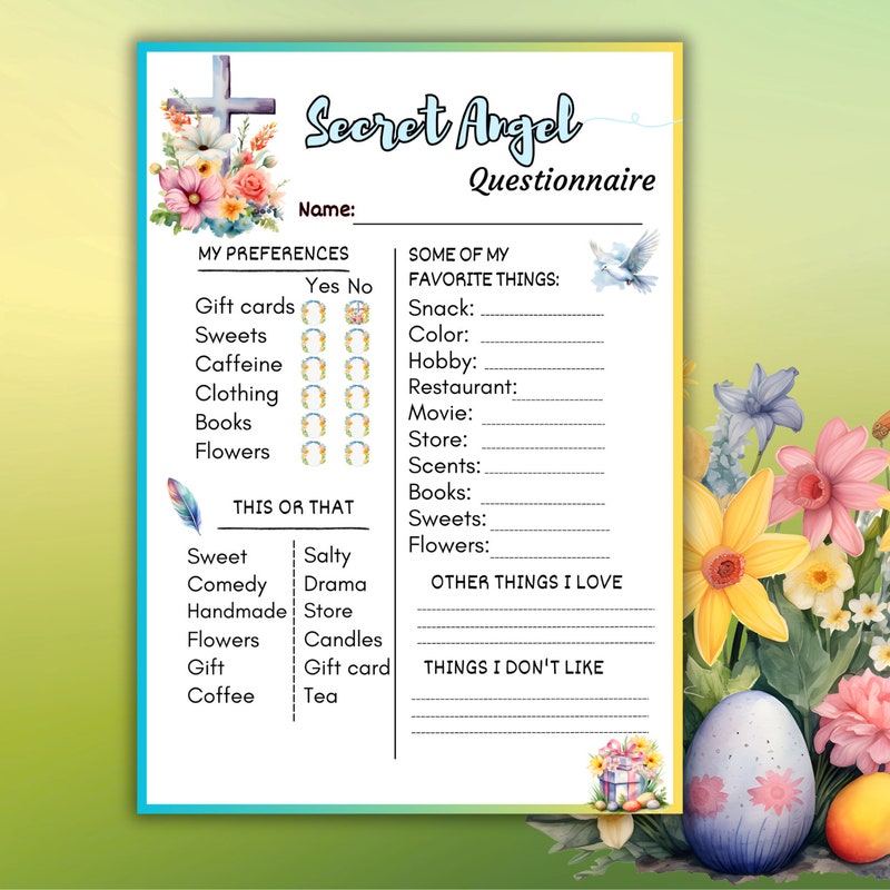 Secret Bunny Questionnaire - Etsy