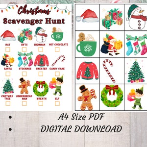 Christmas Scavenger Hunt, Printable Christmas Games, Christmas Activity ...