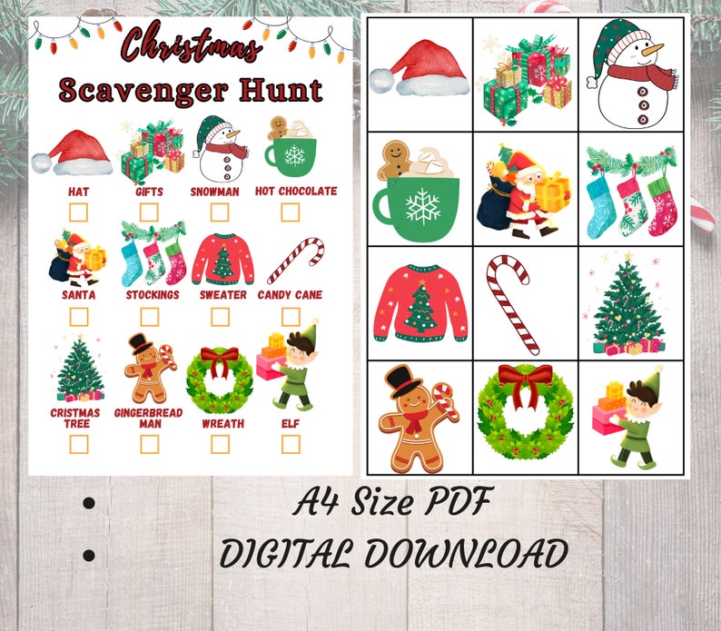 Christmas Scavenger Hunt, Printable Christmas Games, Christmas Activity ...