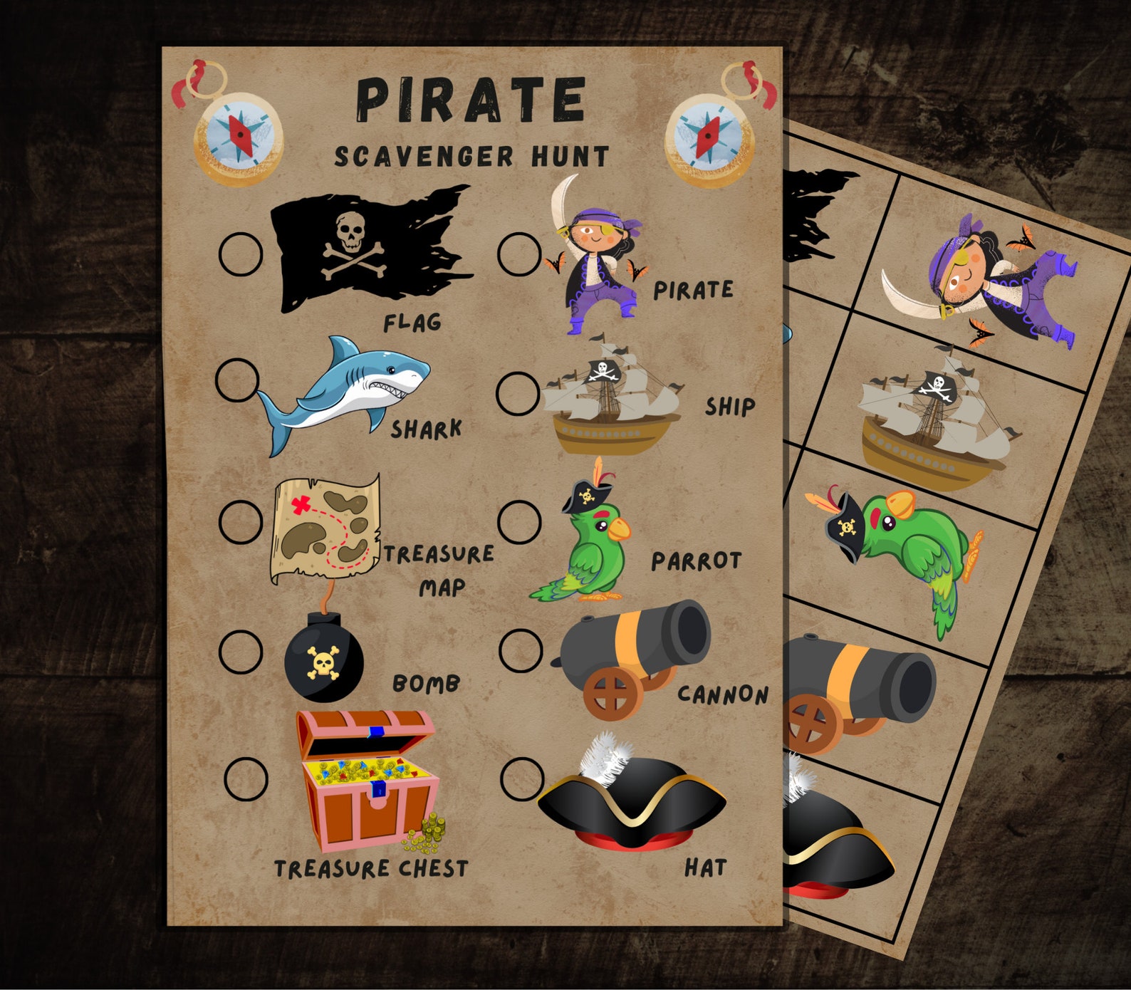 Pirate Themed Scavenger Hunt, Child / Kids Birthday Party Games, Pirate ...
